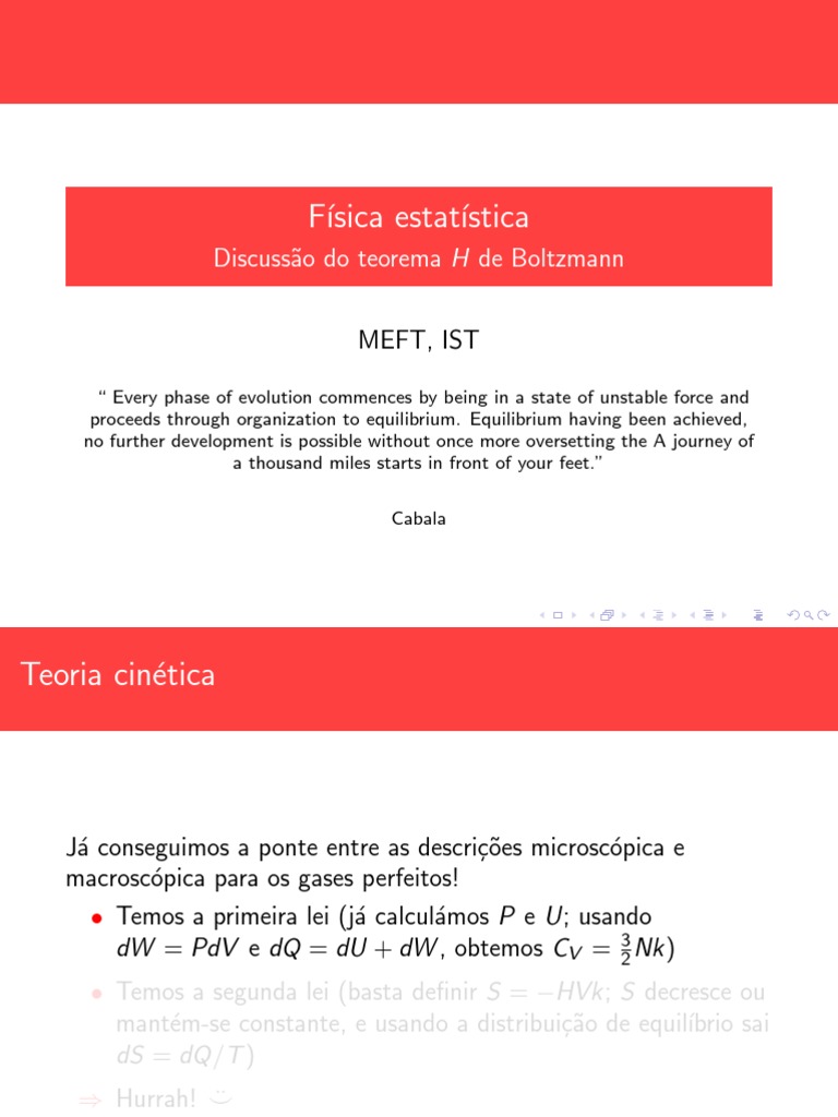 Teorema H de Boltzmann | PDF | Teoria do Caos | Teorema