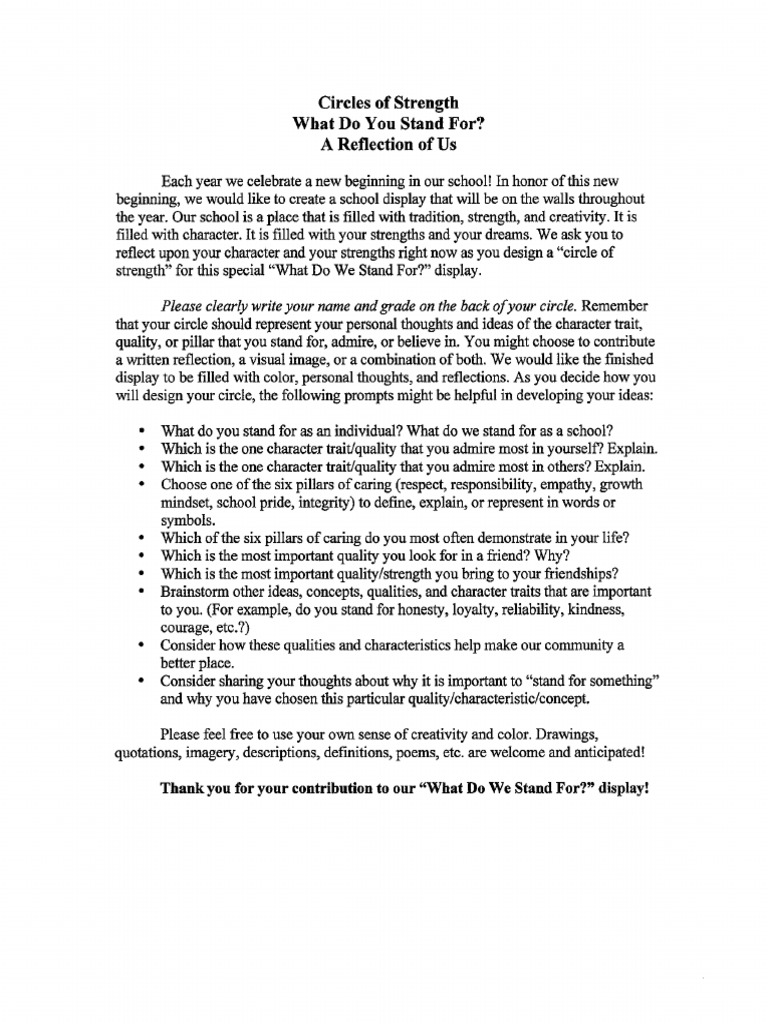 Circles of Strength Activity | PDF