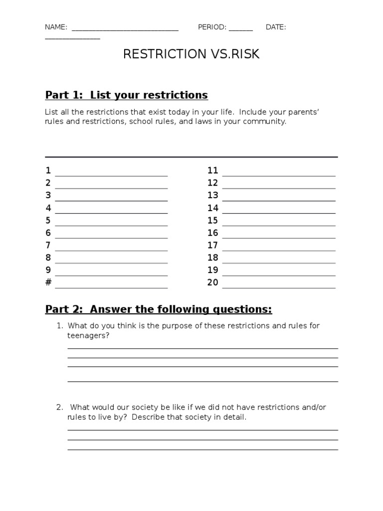 Restriction Vs Restriction | PDF