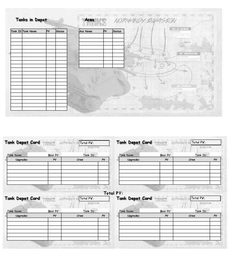 Tanks in Depot Aces: Tank ID Tank Name PV Status Ace Name PV Status | PDF