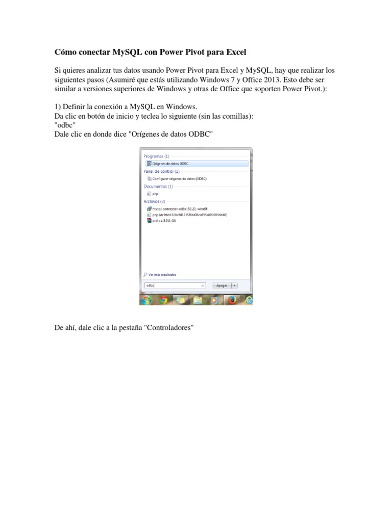 Cómo Conectar MySQL Con Power Pivot para Excel | PDF | Point and Click | Mi sql