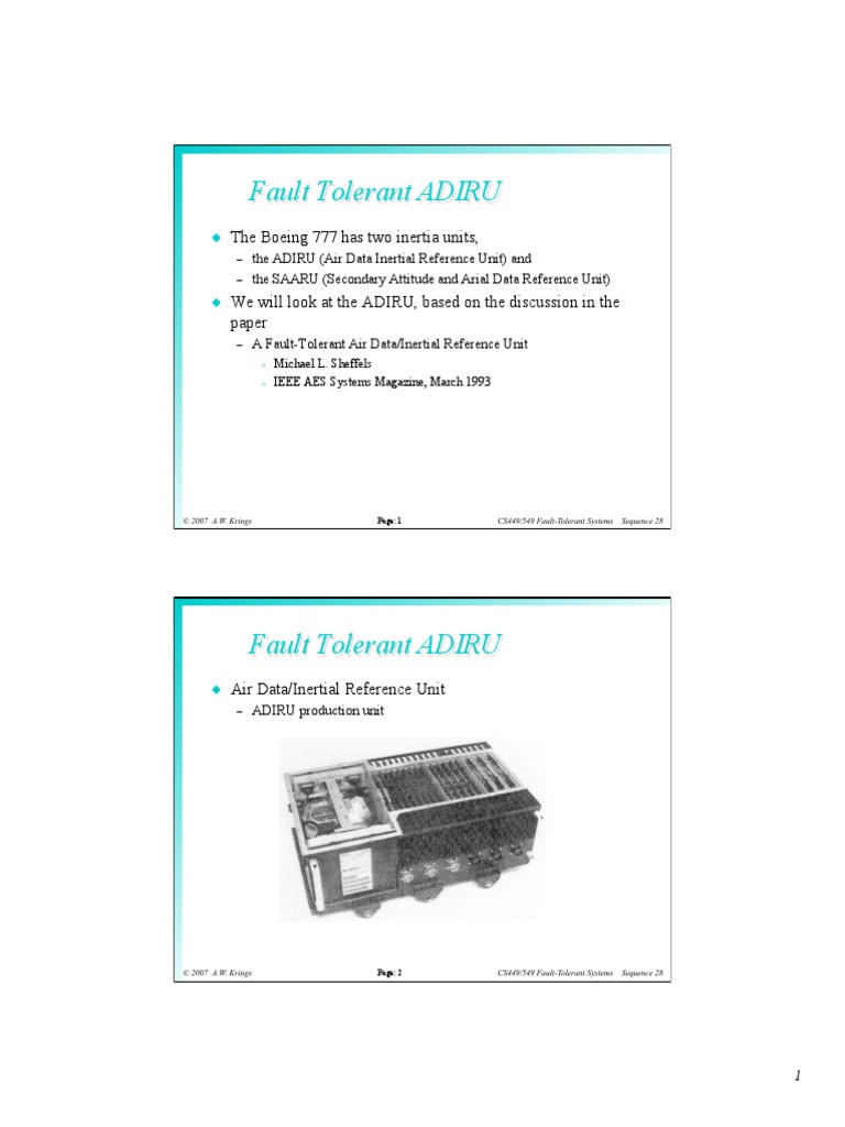 ADIRU | PDF | Fault Tolerance | Digital Electronics