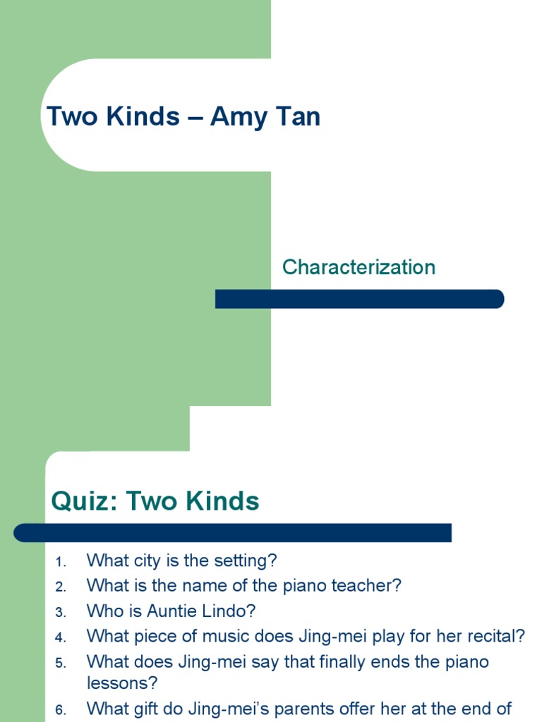 Two Kinds - Amy Tan | PDF