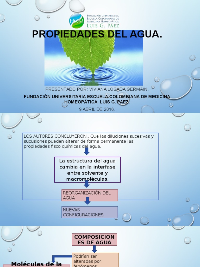 Propiedades Del Agua | PDF | Polaridad química | Moléculas