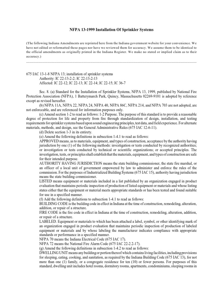 Nfpa 13 | PDF | Fire Sprinkler System | Firefighting