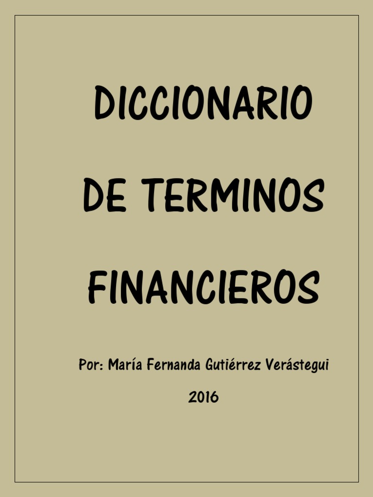 Diccionario de Terminos Financieros | PDF | Inflación | Precios