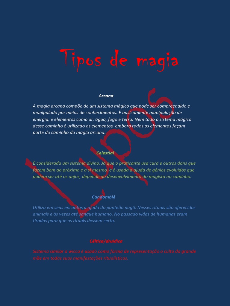 Tipos de Magia PDF | PDF