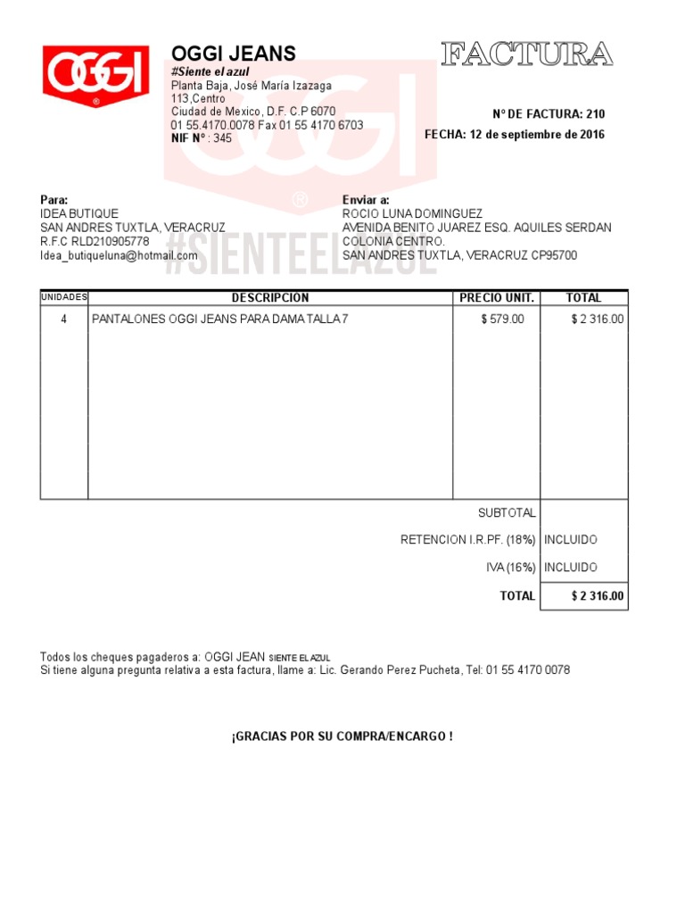 Nota Factura de Compra 1 | PDF