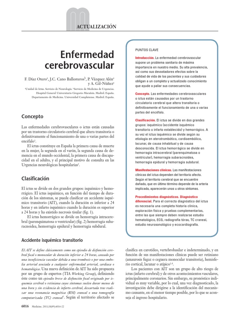 Enfermedad Cerebrovascular | PDF | Carrera | Infarto de miocardio