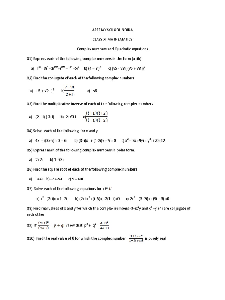 Complex Numbers | PDF