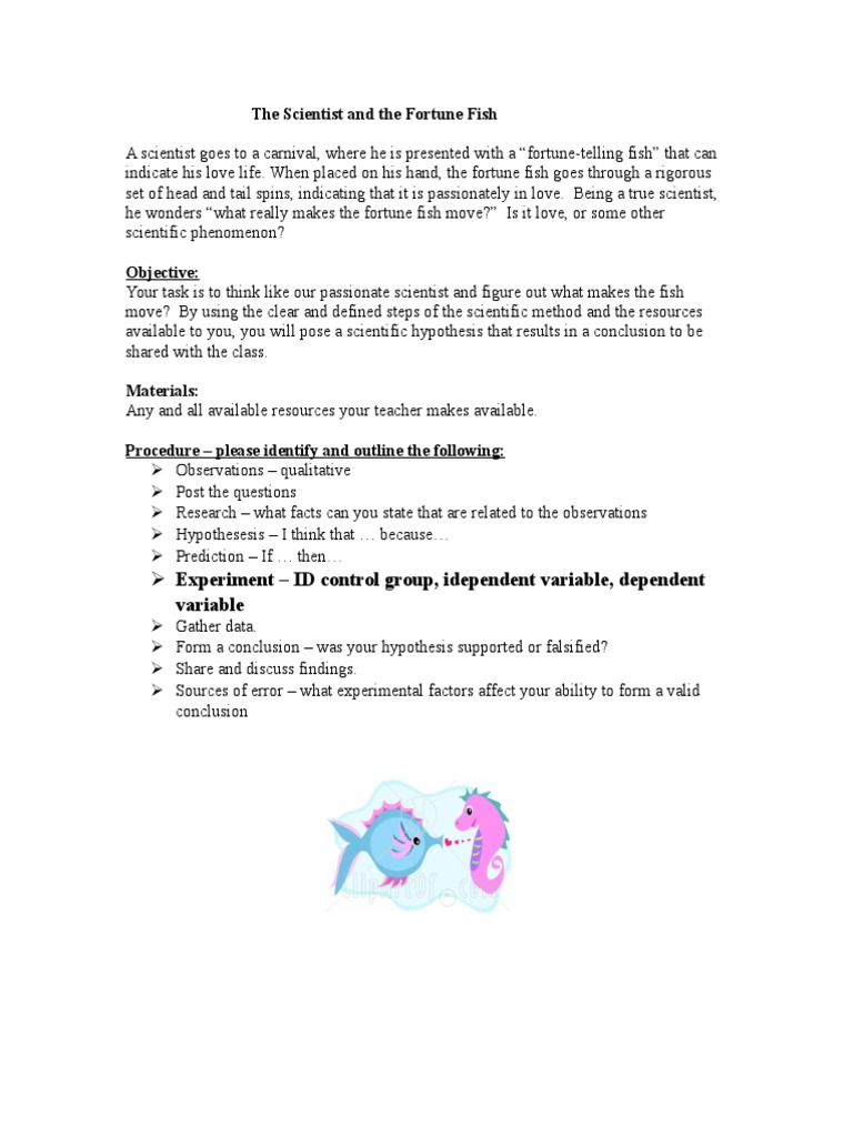 Investigating the Fortune Fish's Movement | PDF | Wellness