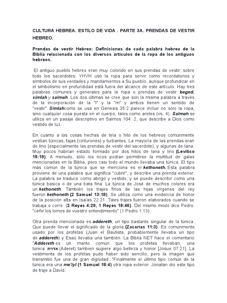 Cultura Hebrea | PDF | Pulsera | Ropa