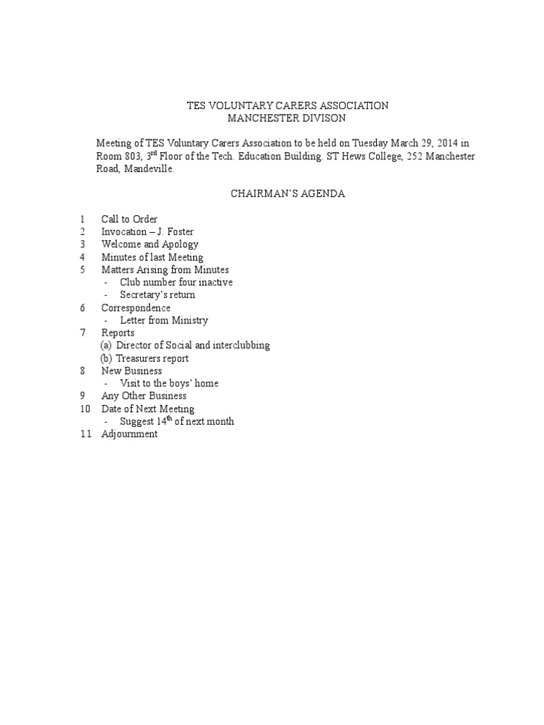 Chairman's Agenda EDPM | PDF