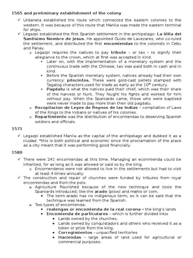 Economic Timeline (1565-1898) | PDF