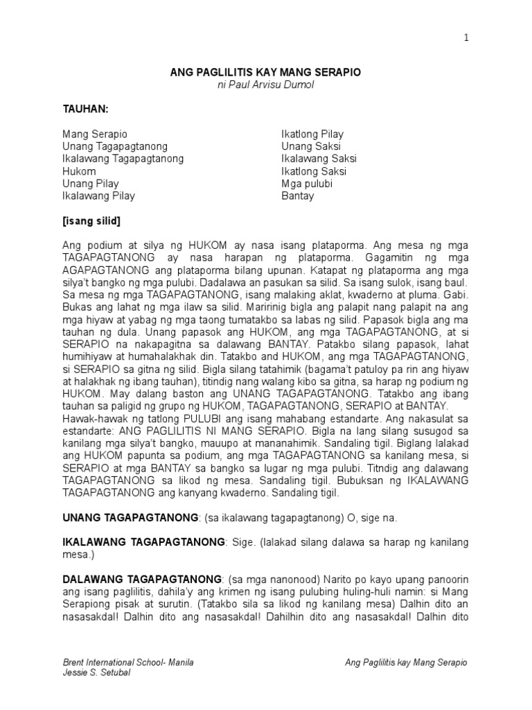 Paglilitis Ni Mang Serapio | PDF