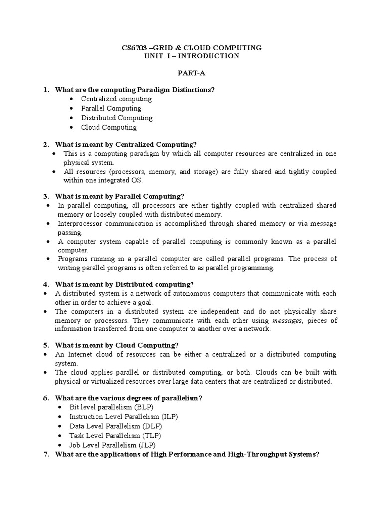 GCC QB | PDF | Grid Computing | Cloud Computing