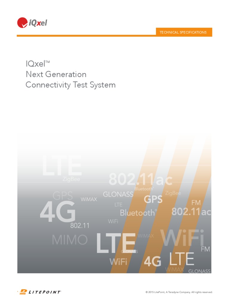 IQxel TechSpecs 081915 | PDF | Sampling (Signal Processing) | Ieee 802.11
