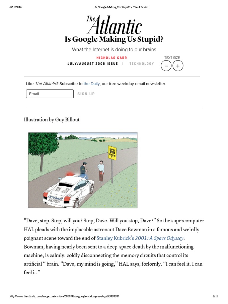 Is Google Making Us Stupid? Analysis | PDF | Google | Mass Media