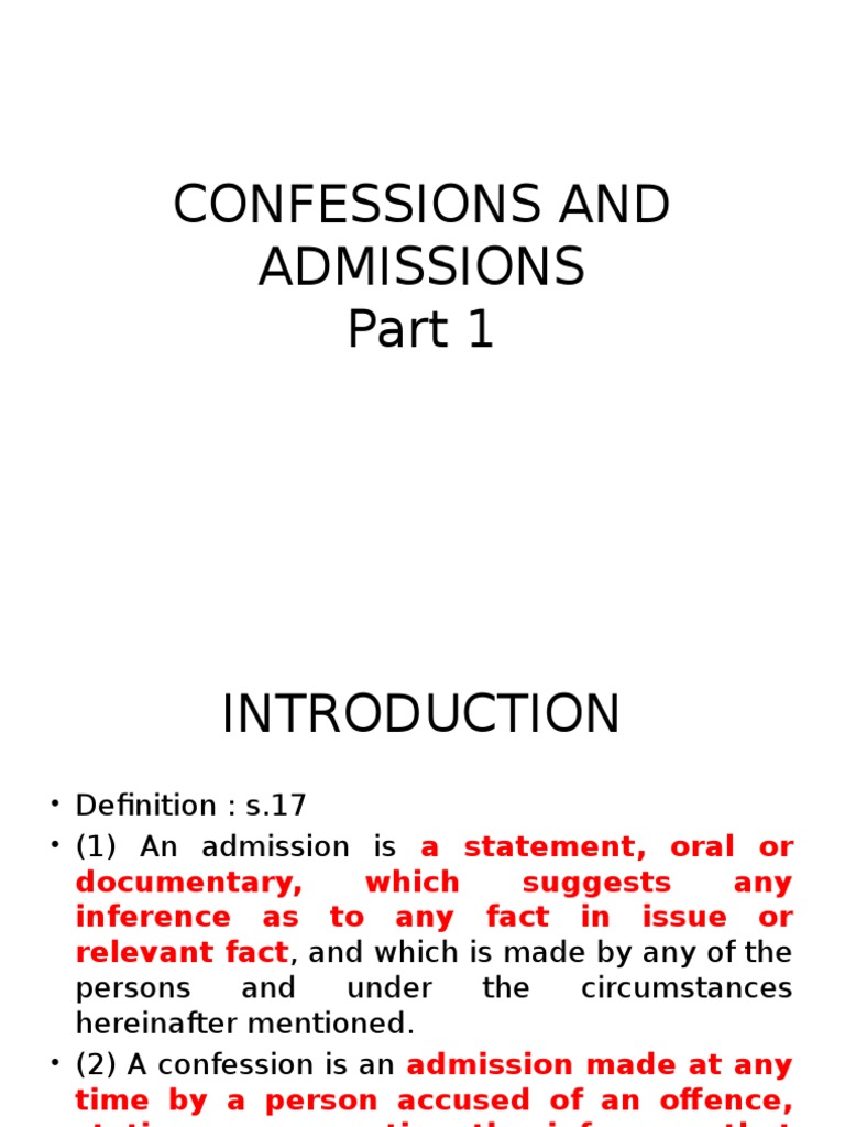 99751_confessions and Admissions | Confession (Law) | Hearsay