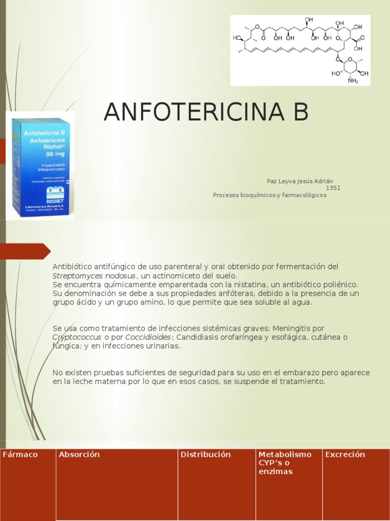 Anfotericina B | PDF | Medicina | Drogas