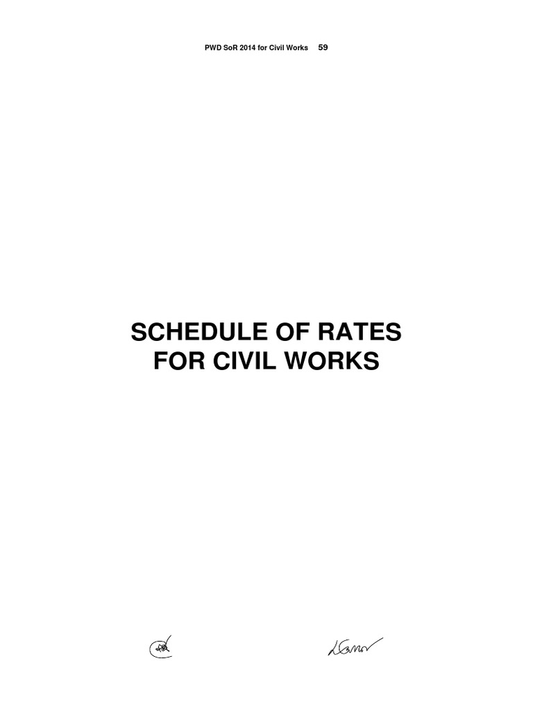 PWD Schedule of Rates For Civil Works 2014 PDF | PDF | Brick | Mortar ...