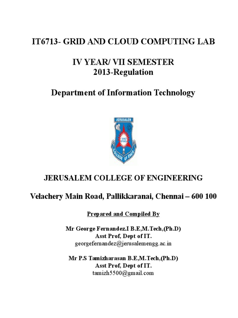 It6713 Grid & Cloud Computing Lab | PDF | Java Servlet | Apache Hadoop