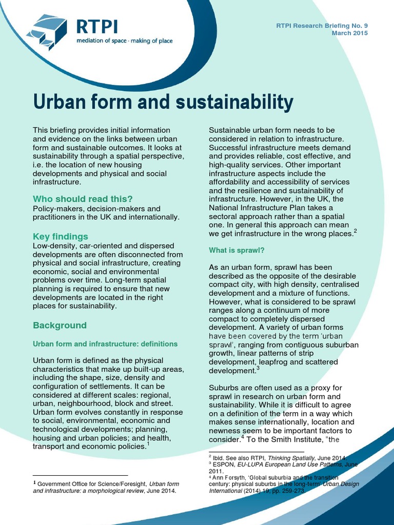 Urban Form and Sustainability | PDF | Urban Sprawl | Suburb