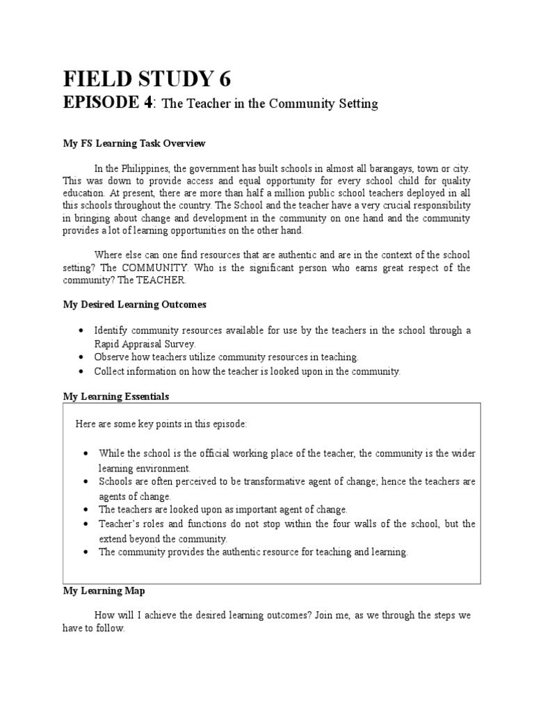 Fs 6 Episode 4 Template | PDF | Schools | Teachers