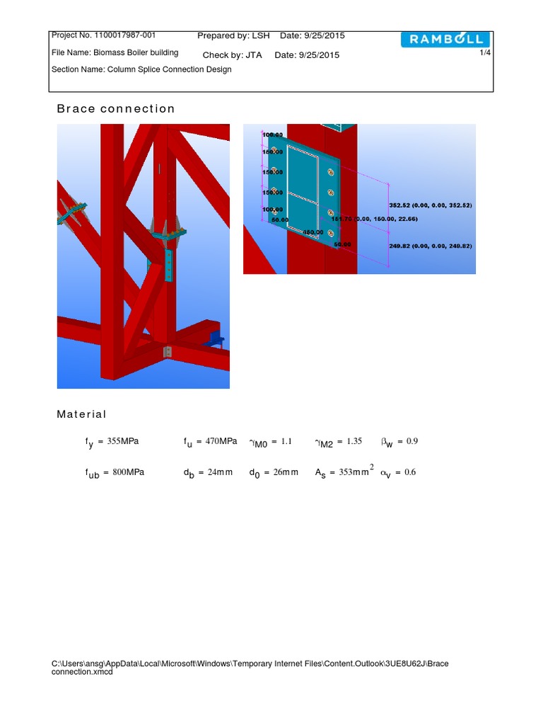 Mathcad - Brace Connection PDF | PDF | Microsoft Windows | Microsoft