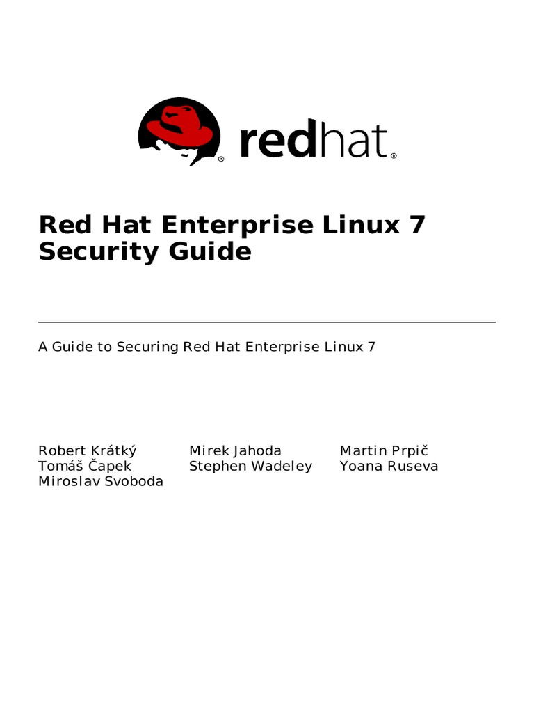 Red Hat Enterprise Linux 7 Security Guide en US | PDF | Open Stack | Linux