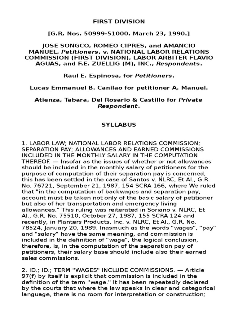 Article 97: Separation Pay Computation | PDF | Layoff | Employment