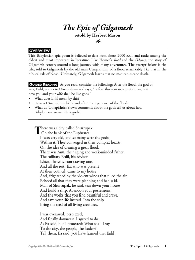 Epic of Gilgamesh | Epic Of Gilgamesh | Ancient Near East Mythology ...