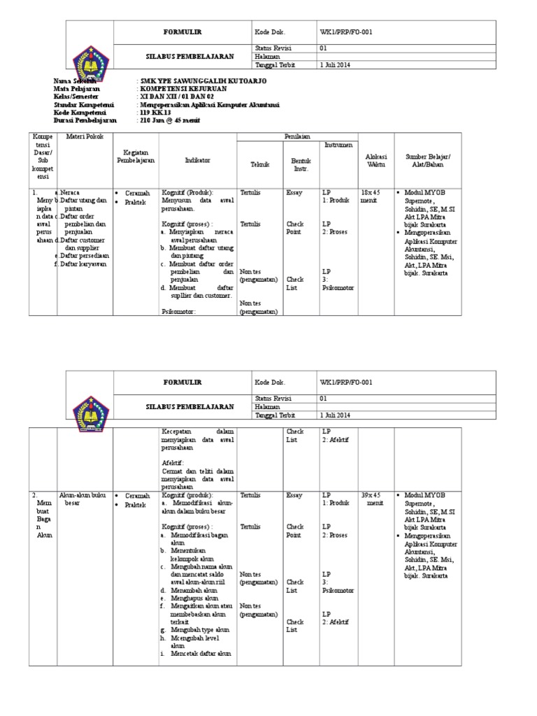 Silabus Aplikom1 | PDF