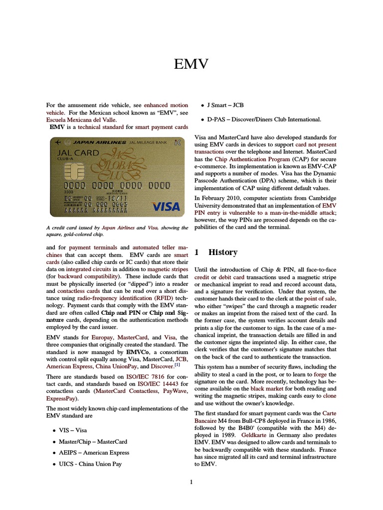 EMV Info | PDF | Emv | Smart Card