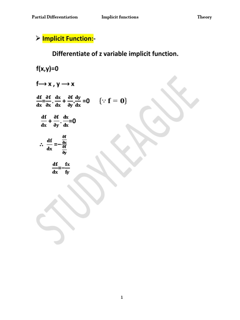 4.implicit Function | PDF