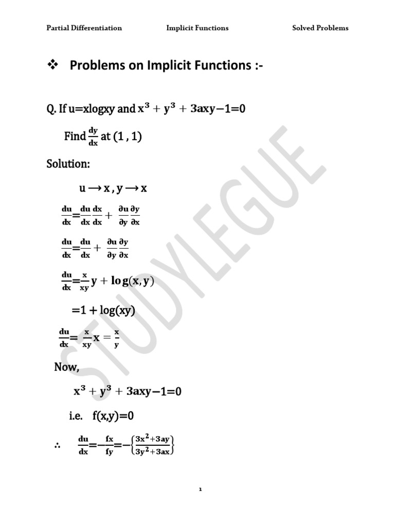 Implicit Function Differentiation | PDF | Functional Analysis | Differential Equations