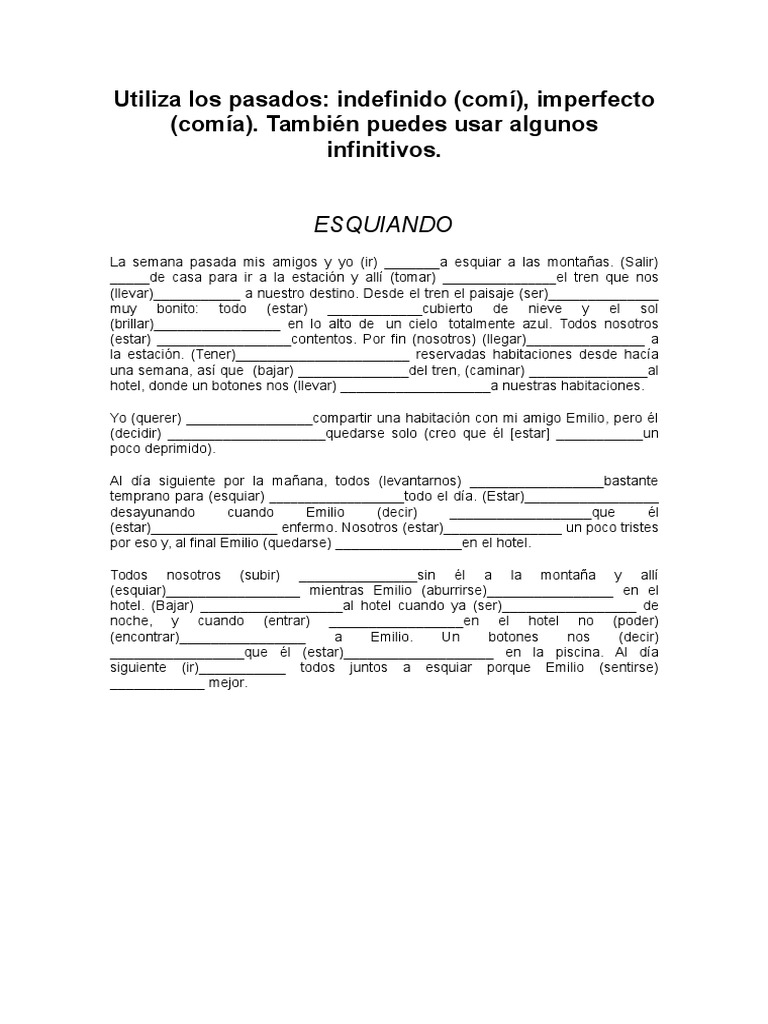A2 Imperfecto o Indefinido | PDF | Carreras de bicicletas de carretera ...