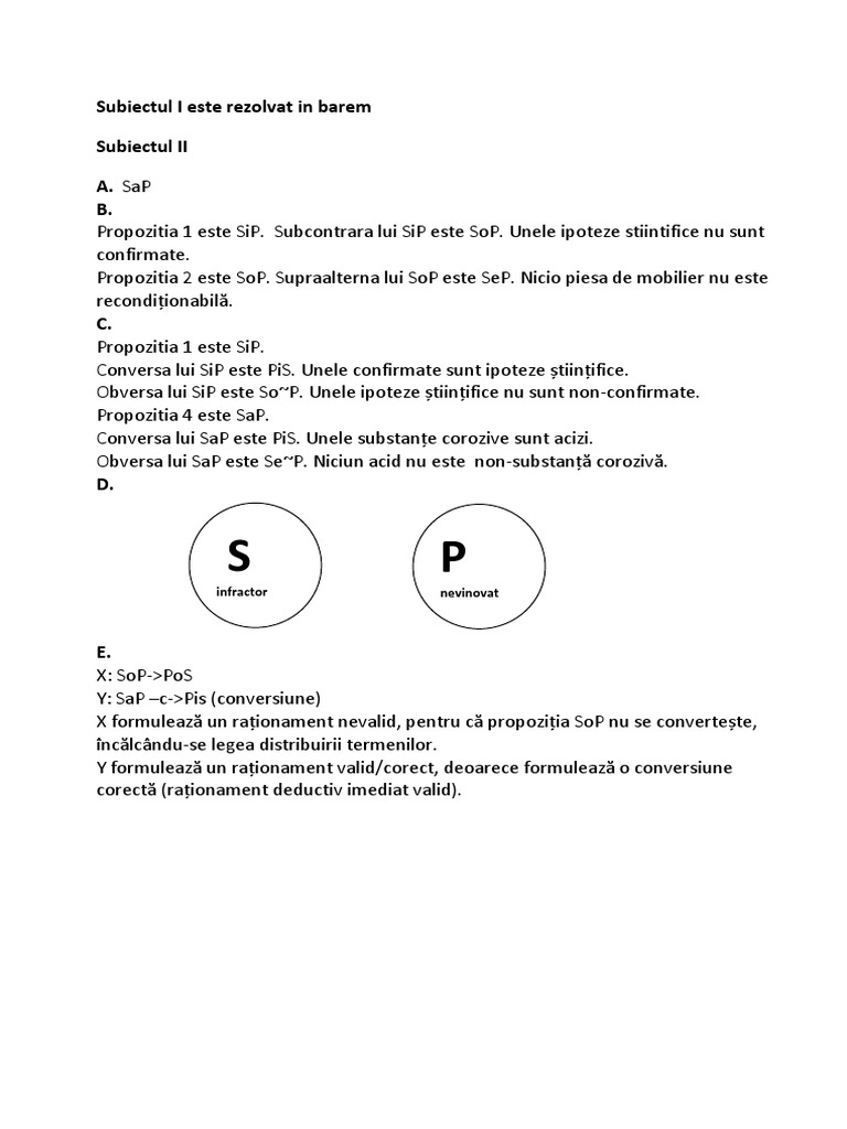 Rezolvare Subiecte | PDF