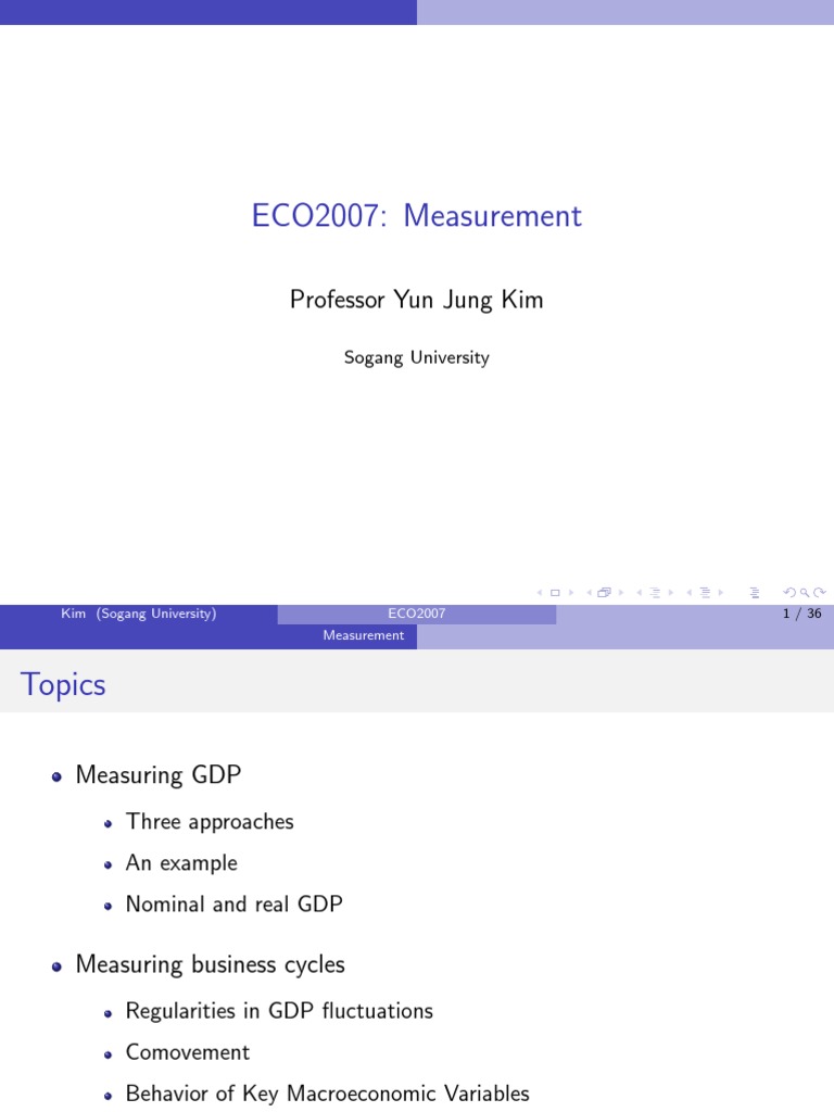 Lecture1 Measurement Upload | PDF | Gross Domestic Product | Macroeconomics