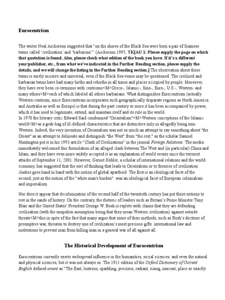 Eurocentrism | PDF | Modernization Theory | Sociology