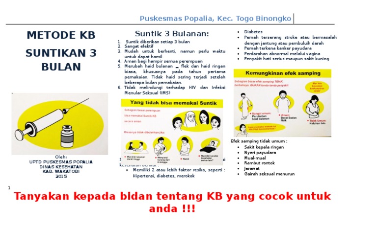 Leaflet KB Suntik 3 Bulan | PDF