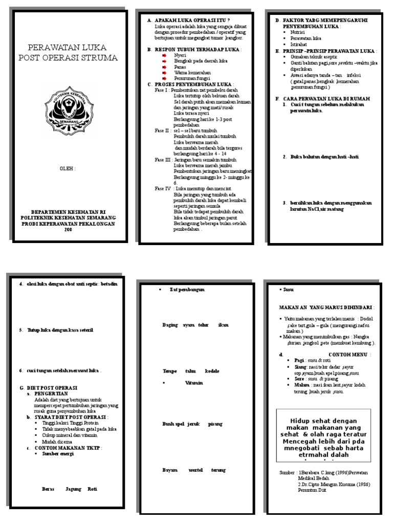 Leaflet Luka Post Op Struma | PDF