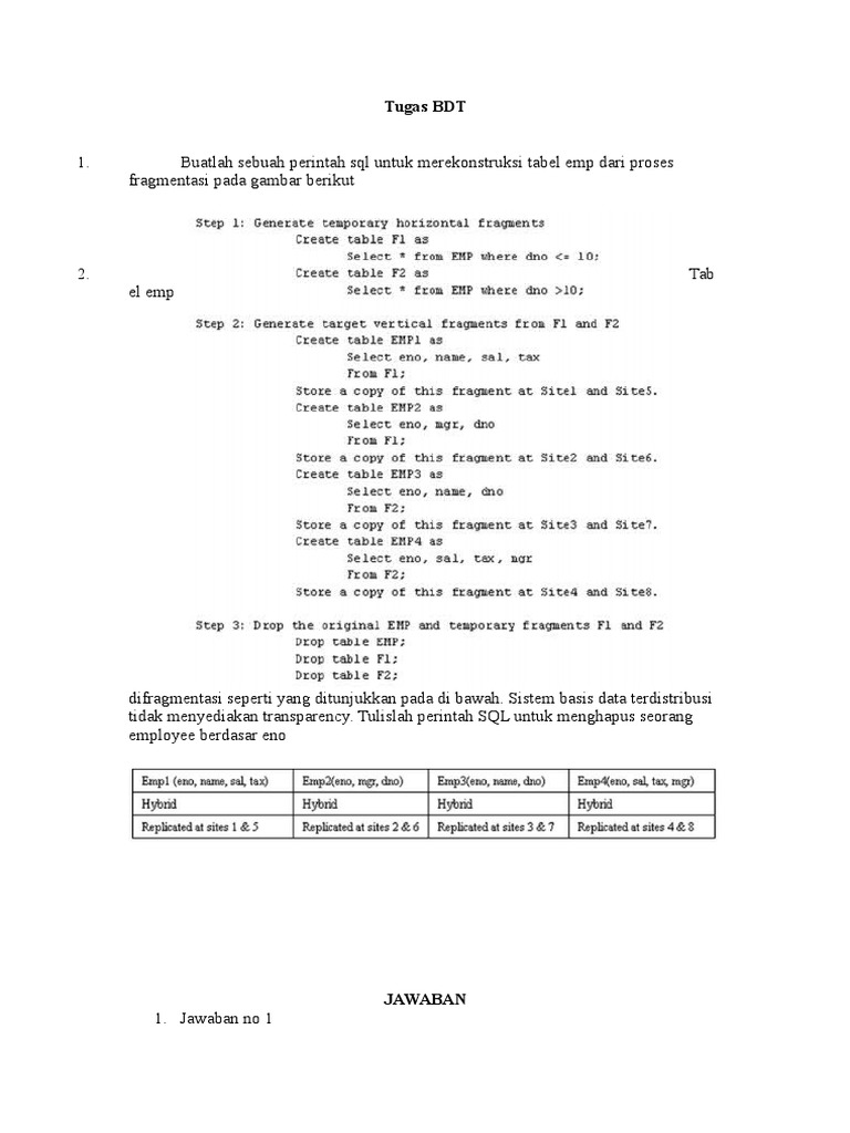 Fragmentasi Database | PDF