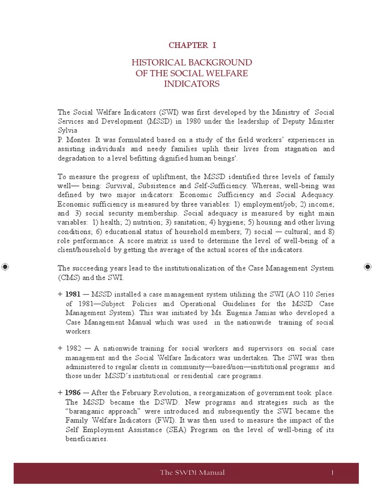 Final Swdi Manual | PDF | Welfare | Social Work