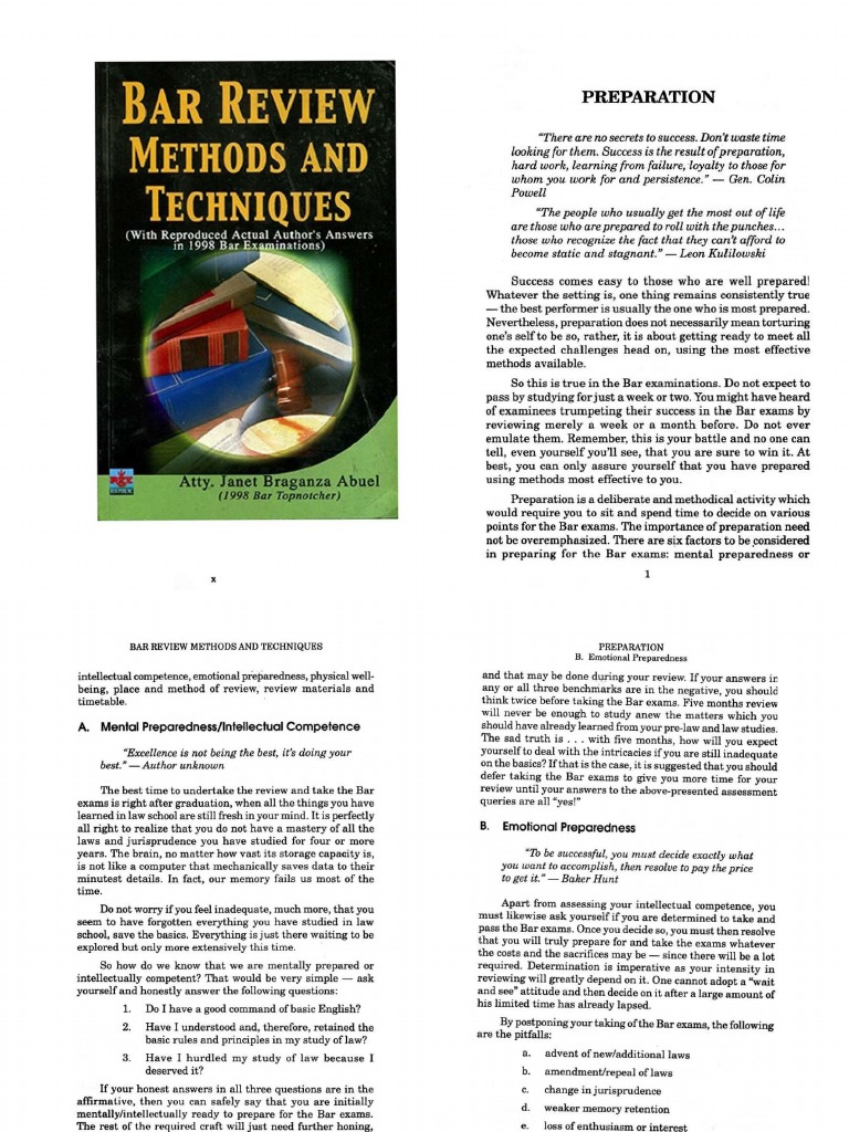 Bar Review Methods and Techniques Abuel | PDF | Crime & Violence ...