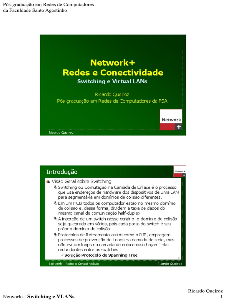 Switching e VLANs | PDF | Comutador de rede | Protocolos de rede