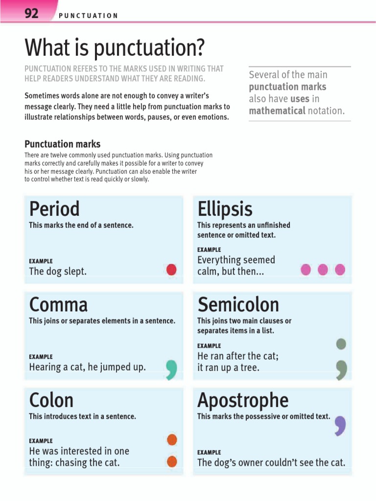 Punctuationsummary | PDF | Punctuation | Sentence (Linguistics)