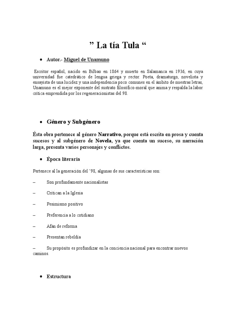 La Tía Tula | PDF | Novelas | Amor