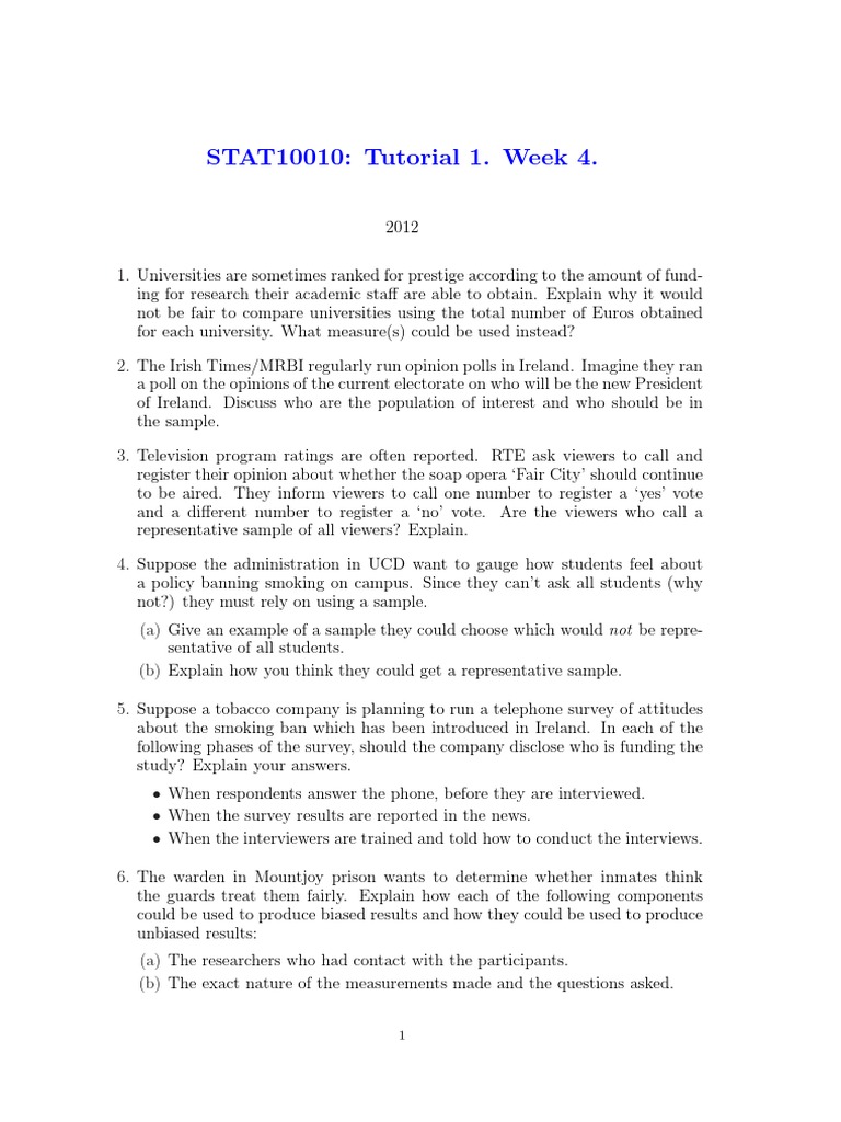 Bias in Surveys and Sampling Methods | PDF