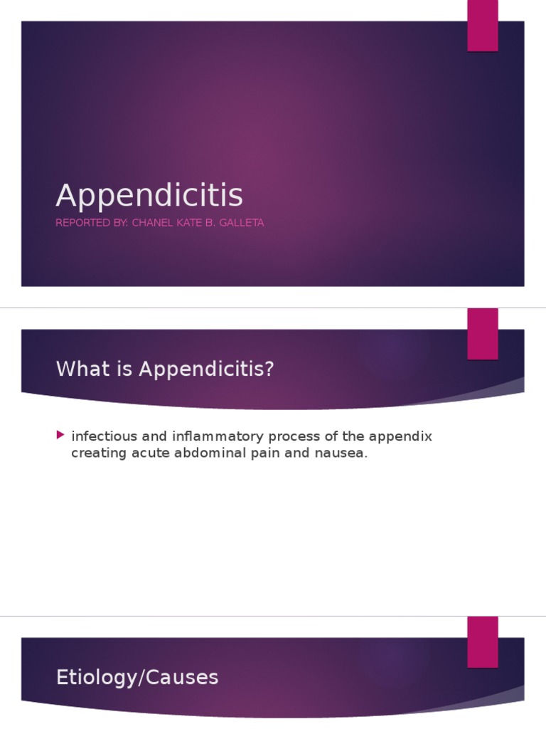 Appendicitis | PDF | Surgery | Clinical Medicine